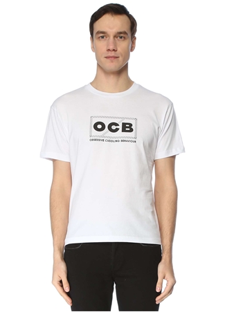 Cult of Cuddle Erkek OCB Beyaz Bisiklet Yaka T-shirt S EU