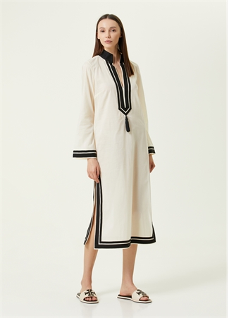 Tory Burch Kadın Krem Siyah Dik Yaka Midi Tunik Elbise Xs Eu Tory Burch Kadın Krem Siyah Dik Yaka Midi Tunik Elbise Xs Eu
