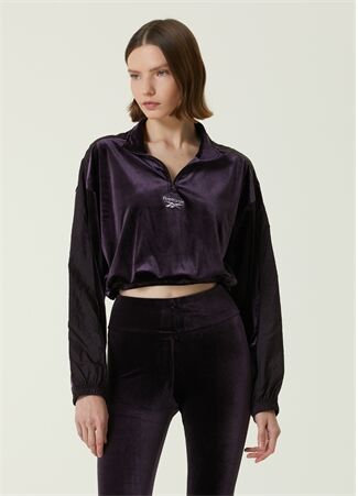 Reebok Kadın Midsha Siyah Kadife Sweatshirt L EU