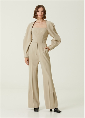 Nanushka Kadın Tulip Bej Bol Paça Pantolon Gri M EU Nanushka Kadın Tulip Bej Bol Paça Pantolon Gri M EU