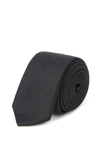 Palzileri Lab Erkek Siyah Mor Mikro Desenli İpek Kravat EU