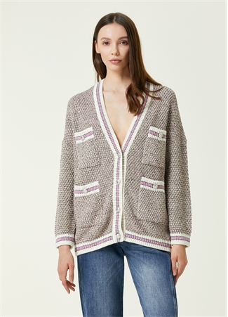 Maje Kadın Bej Pembe Dokulu Hırka Us Maje Kadın Bej Pembe Dokulu Hırka Us