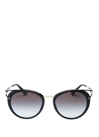 Prada Kadın Siyah Yuvarlak Formlu Güneş Gözlüğü 54 EU