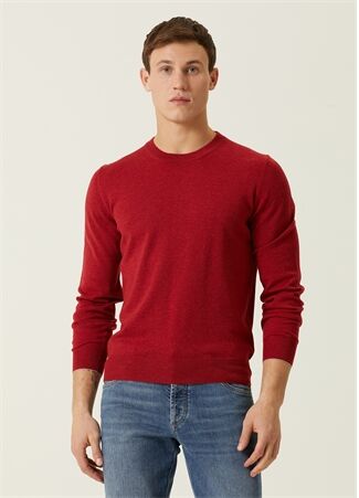 Brunello Cucinelli Erkek Kırmızı Kaşmir Kazak 52 IT