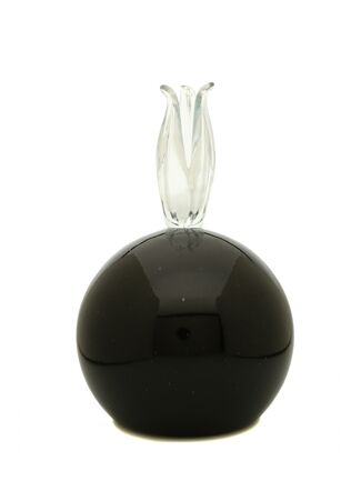 Beyz-i Şah Siyah Küçük Lale Dekoratif Cam Obje