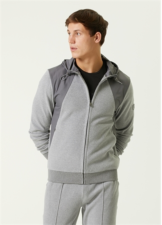 Corneliani Erkek Gri Kapüşonlu Garni Detaylı Sweatshirt 54 IT Corneliani Erkek Gri Kapüşonlu Garni Detaylı Sweatshirt 54 IT