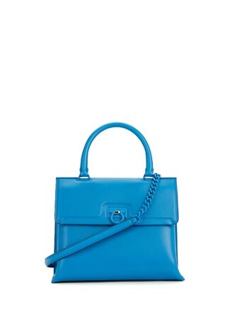 Salvatore Ferragamo Kadın Mavi Deri Omuz Çantası EU