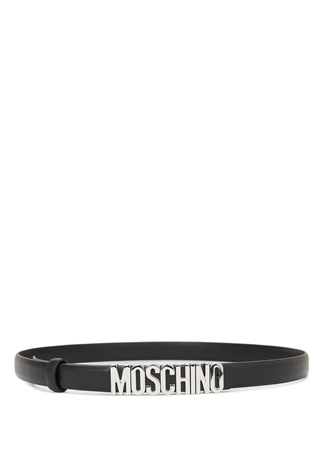 Moschino Kadın Siyah Logolu Deri Kemer 40 IT Moschino Kadın Siyah Logolu Deri Kemer 40 IT