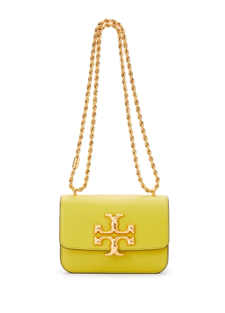 Tory Burch Kadın Sarı Logolu Deri Omuz Çantası Eu Tory Burch Kadın Sarı Logolu Deri Omuz Çantası Eu
