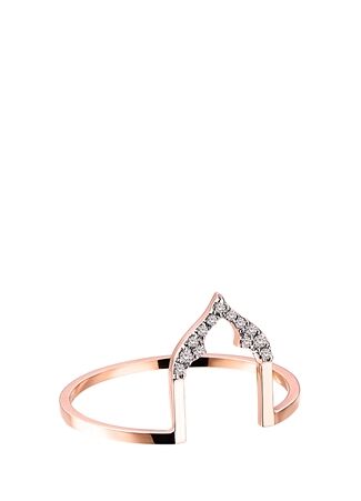 Her Story Kadın Taş Detaylı Altın Rengi Yüzük Kırmızı EU