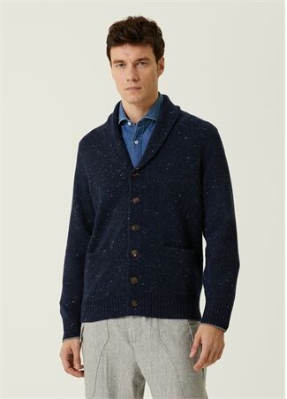 Brunello Cucinelli Erkek Lacivert Şal Yaka Yün Hırka 52 IT Brunello Cucinelli Erkek Lacivert Şal Yaka Yün Hırka 52 IT