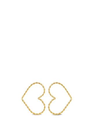 Lisalina Kadın Twisted Hearts Altın Rengi Kaplama Küpe EU Lisalina Kadın Twisted Hearts Altın Rengi Kaplama Küpe EU