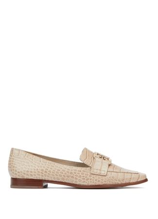 Tory Burch Kadın Vizon Dokulu Logo Detaylı Deri Loafer Bej 0.5 US Tory Burch Kadın Vizon Dokulu Logo Detaylı Deri Loafer Bej 0.5 US