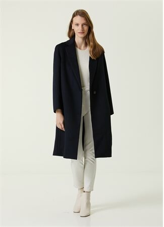 Vince Kadın Lacivert Yün Kaban XS EU