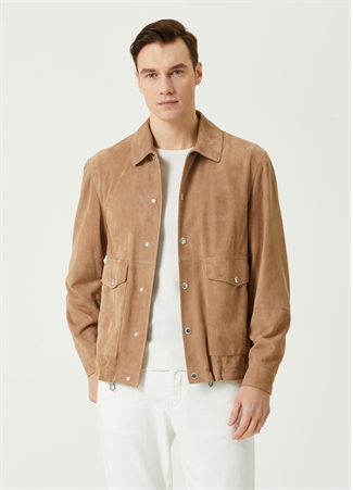 Brunello Cucinelli Erkek Bej Süet Mont S EU