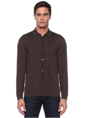 Beymen Collection Erkek Kahverengi Polo Yaka Yün Triko Gömlek S EU