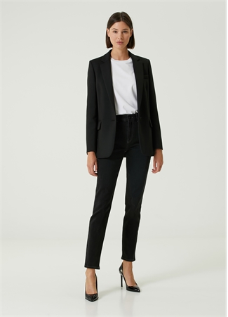 Academia Kadın Siyah Tek Düğmeli Ceket 42 Academia Kadın Siyah Tek Düğmeli Ceket 42