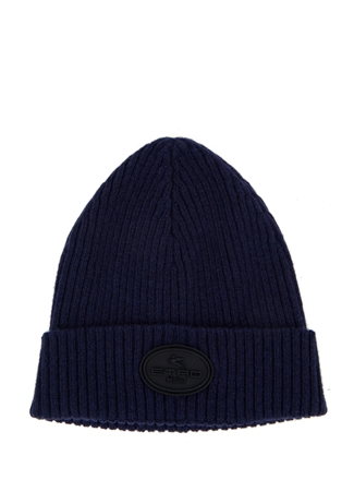 Etro Erkek Lacivert Logo Detaylı Yün Bere EU