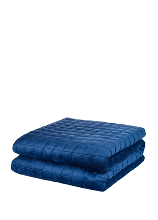 Sinada Mavi Kapitoneli Pamuk Saten Battaniye