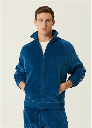 Kenzo Erkek Lacivert Logolu Kadife Sweatshirt S EU Kenzo Erkek Lacivert Logolu Kadife Sweatshirt S EU