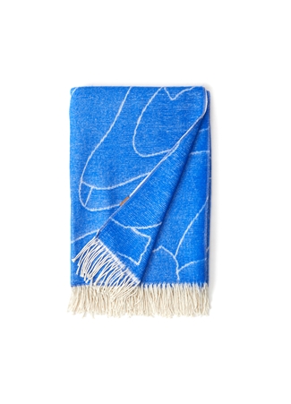 Beymen Club Mavi Logo Desenli Püsküllü Battaniye