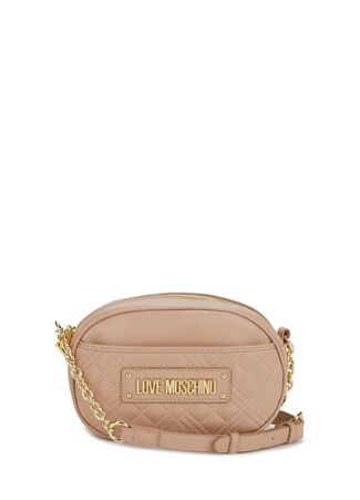 Love Moschino Kadın Bej Logo Detaylı Omuz Çantası Pembe EU