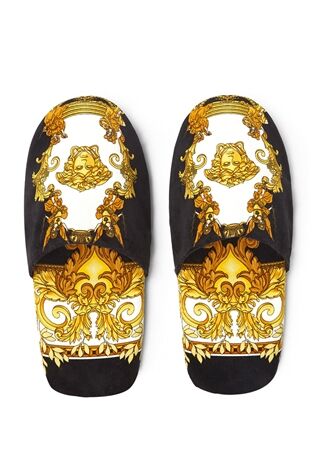 Versace Siyah Beyaz Desenli Ev Terliği S