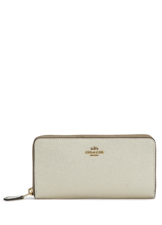 Coach Kadın Accordion Gold Deri Cüzdan Altın Rengi EU