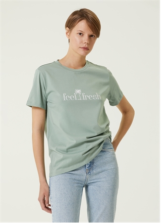 Beymen Club Kadın Mint Bisiklet Yaka Baskılı T-shirt Mavi S Beymen Club Kadın Mint Bisiklet Yaka Baskılı T-shirt Mavi S