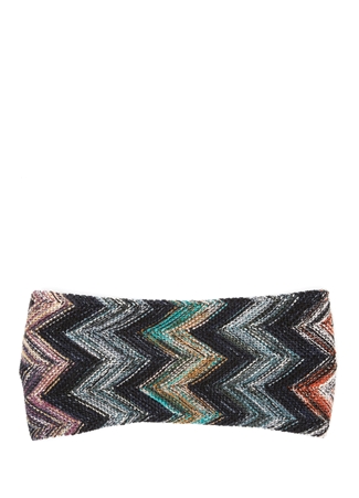 Missoni Kadın Mavi Zikzak Desenli Bandana Siyah EU Missoni Kadın Mavi Zikzak Desenli Bandana Siyah EU