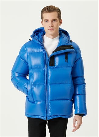 Moncler Erkek Mavi Kapüşonlu Puff Mont 3 US