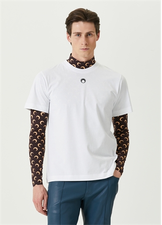 Marine Serre Erkek Beyaz Ay Desenli Organik Pamuk T-shirt L Eu Marine Serre Erkek Beyaz Ay Desenli Organik Pamuk T-shirt L Eu