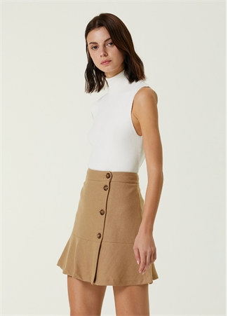 Network Kadın Slim Fit Ekru Kolsuz Kazak Bej L EU Network Kadın Slim Fit Ekru Kolsuz Kazak Bej L EU