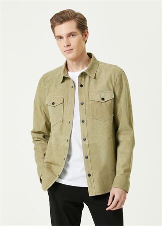 Beymen Club Erkek Haki Süet Gömlek Yeşil S