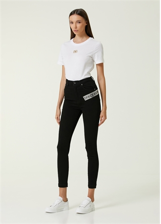 Dolce&Gabbana Kadın Grace Siyah Logolu Jean Pantolon 44 IT Dolce&Gabbana Kadın Grace Siyah Logolu Jean Pantolon 44 IT