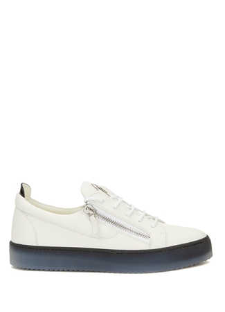 Giuseppe Zanotti Erkek Beyaz Fermuar Detaylı Deri Sneaker 40.5 EU Giuseppe Zanotti Erkek Beyaz Fermuar Detaylı Deri Sneaker 40.5 EU