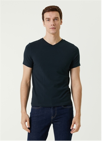 Alpha Studio Erkek Lacivert V Yaka Basic T-shirt 58 IT Alpha Studio Erkek Lacivert V Yaka Basic T-shirt 58 IT