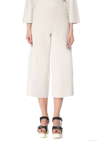 Stella McCartney Kadın Gri Bol Paça Crop Triko Pantolon 42 IT