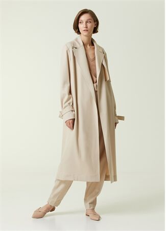 Joseph Kadın Bej Kemerli Yün Palto 36 FR