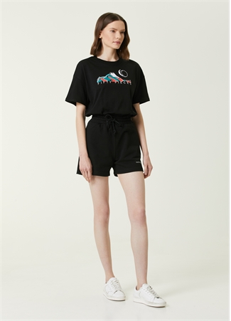 Fifty Pieces Kadın Siyah Logolu Beli Büzgülü Crop T-shirt L EU Fifty Pieces Kadın Siyah Logolu Beli Büzgülü Crop T-shirt L EU