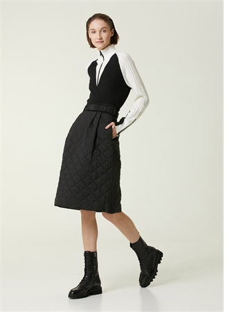 Beymen Collection Kadın Siyah Kemerli Kapitoneli Midi Etek 40 Beymen Collection Kadın Siyah Kemerli Kapitoneli Midi Etek 40