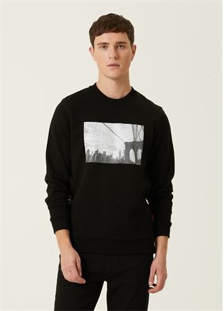 John Frank Erkek Cool Siyah Fotoğraf Baskılı Sweatshirt M EU John Frank Erkek Cool Siyah Fotoğraf Baskılı Sweatshirt M EU
