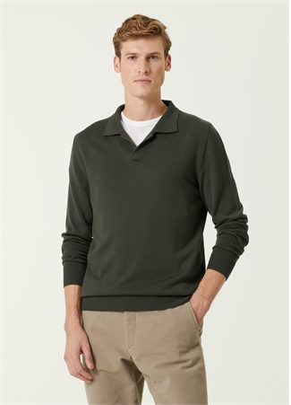 Beymen Collection Erkek Haki Apaş Yaka Triko L EU Beymen Collection Erkek Haki Apaş Yaka Triko L EU