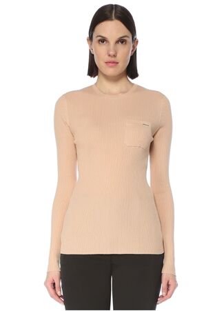 Prada Kadın Pembe Ribana Dokulu Cepli Yün Kazak 40 IT Prada Kadın Pembe Ribana Dokulu Cepli Yün Kazak 40 IT