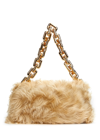 Bottega Veneta Kadın Chain Pouch Bej Dokulu Deri Omuz Çantası EU Bottega Veneta Kadın Chain Pouch Bej Dokulu Deri Omuz Çantası EU