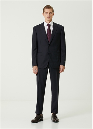 Palzileri Lab Erkek Lacivert Mikro Desenli Yün Takım Elbise 54 IT
