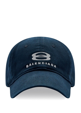 Balenciaga Erkek Lacivert Logo Detaylı Şapka L EU Balenciaga Erkek Lacivert Logo Detaylı Şapka L EU