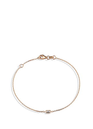 Collection-Pimiento Kadın Baget Formlu Pırlanta Detaylı Altın Rengi Bileklik EU