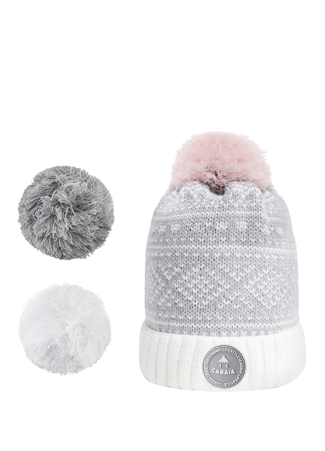 Cabaia Kadın Grog Gri Ponpon Detaylı Bere EU Cabaia Kadın Grog Gri Ponpon Detaylı Bere EU