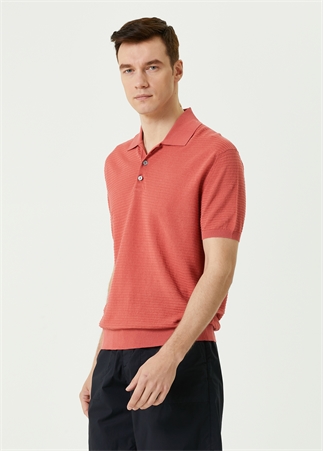 Z Zegna Erkek Pembe Polo Yaka Çizgi Dokulu Keten T-shirt Kırmızı L It Z Zegna Erkek Pembe Polo Yaka Çizgi Dokulu Keten T-shirt Kırmızı L It